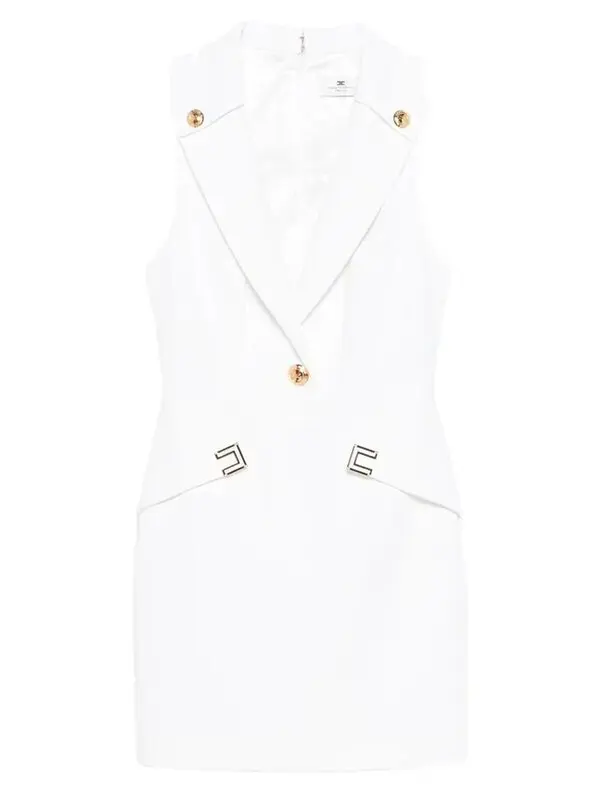 Elisabetta Franchi Mini Dress With Logo Detail - White