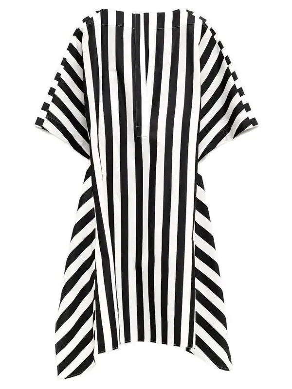 Jacquemus Dress La Tunique Moisson In Striped Cotton - Black