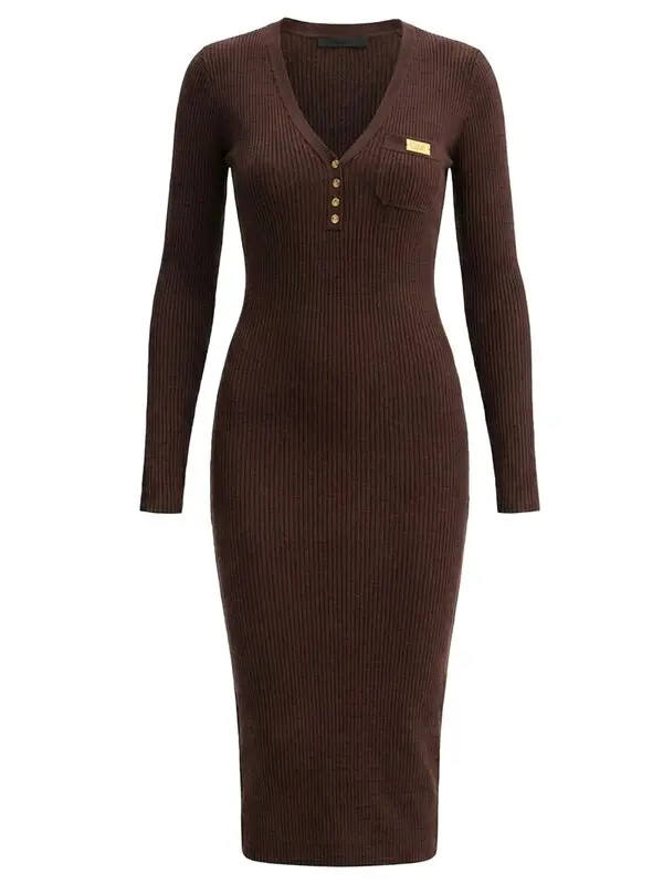 Elisabetta Franchi Knit Dress - Brown