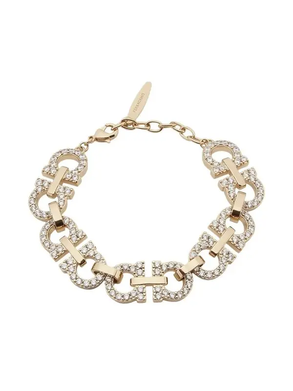 FERRAGAMO Gancini Crystal Bracelet - Metallic