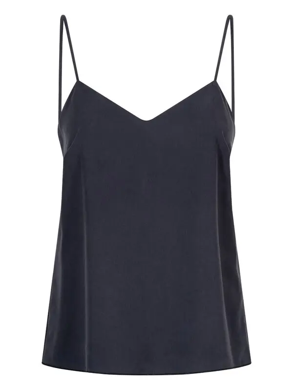 Max Mara Silk Canvas Top - Blue
