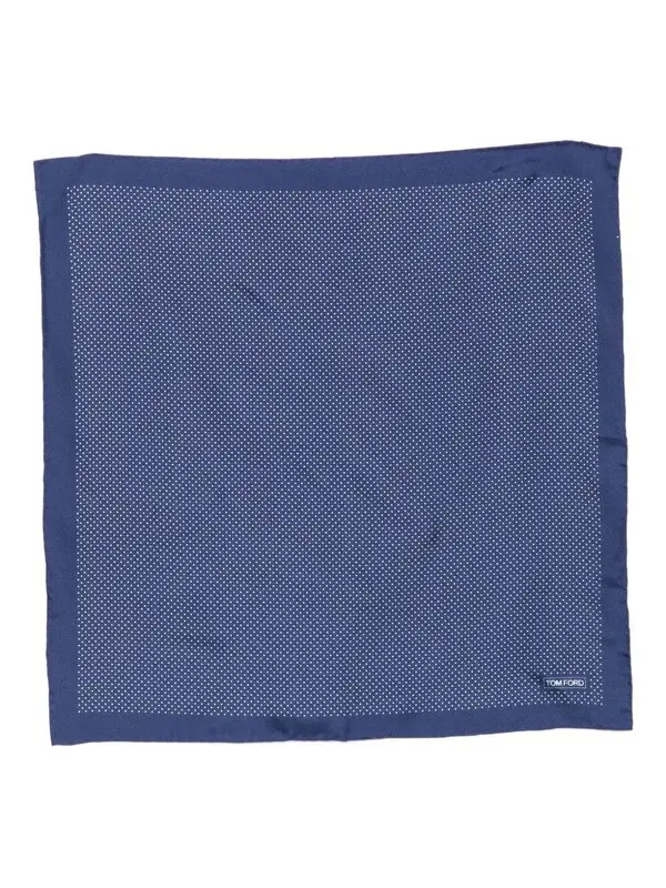 TOM FORD Polka Dot Pocket Square - Blue