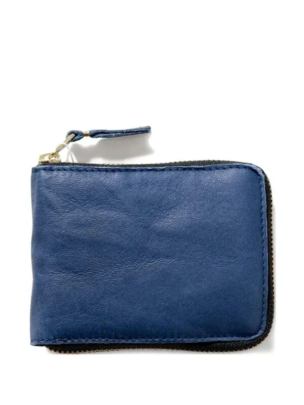Y3 Leather Zip Wallet - Blue