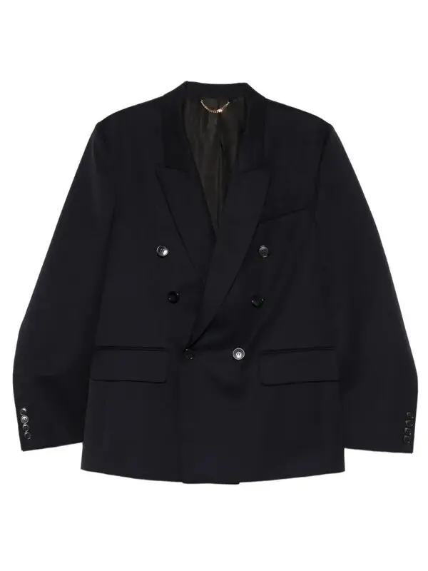 Victoria Beckham Double-breasted Wool Suit Jacket - Blue