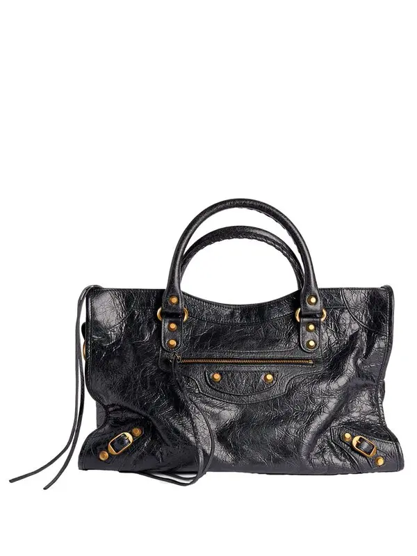 Balenciaga Le City Medium Arena Leather Bag - Black