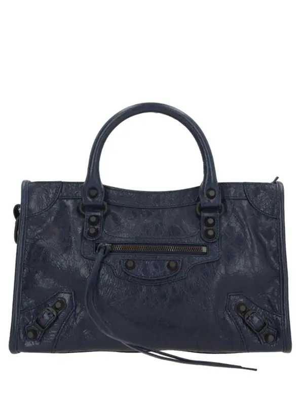 Balenciaga Le City Medium Arena Leather Bag - Blue