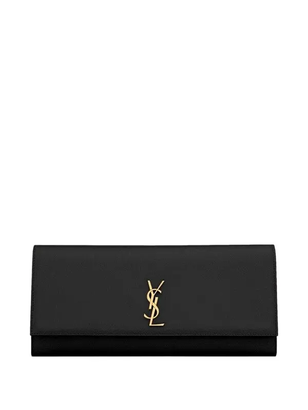 Saint Laurent Kate Clutch In Grain De Poudre Leather - Black