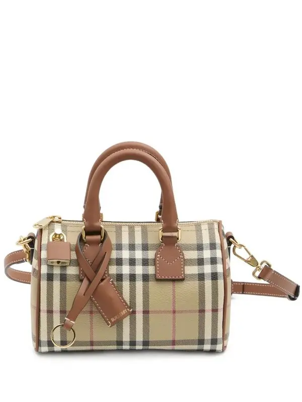 Burberry Check Bowling Bag - Brown