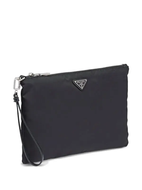 Prada Re-nylon And Saffiano Leather Pouch - Black