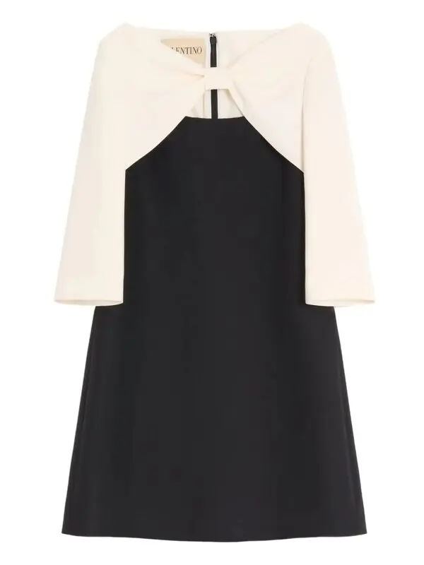 Valentino Garavani Short Couture Crepe Dress With Bow - Black