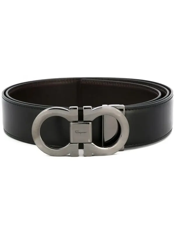FERRAGAMO Reversible Gancini Belt - Black