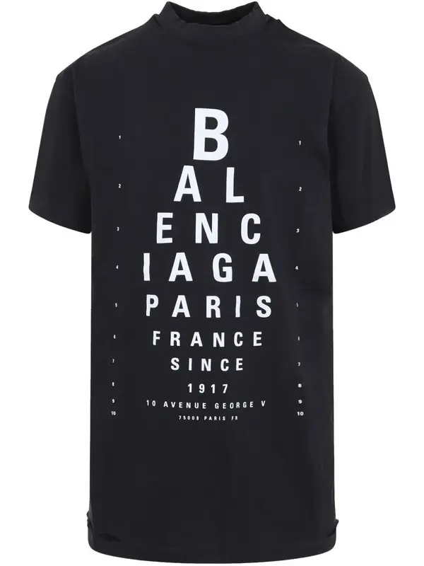 Balenciaga Optical Artwork Oversized T-shirt - Black