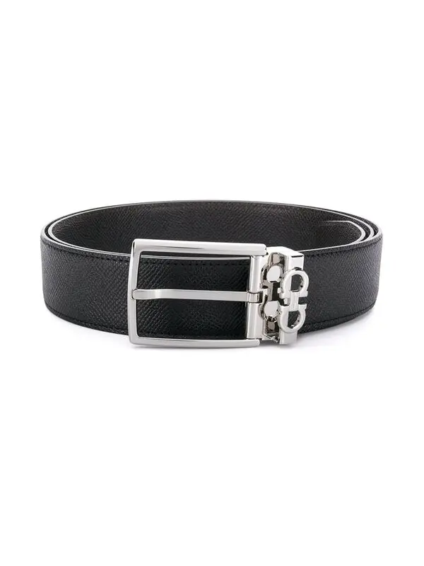 FERRAGAMO Reversible Belt With Hooks - Black