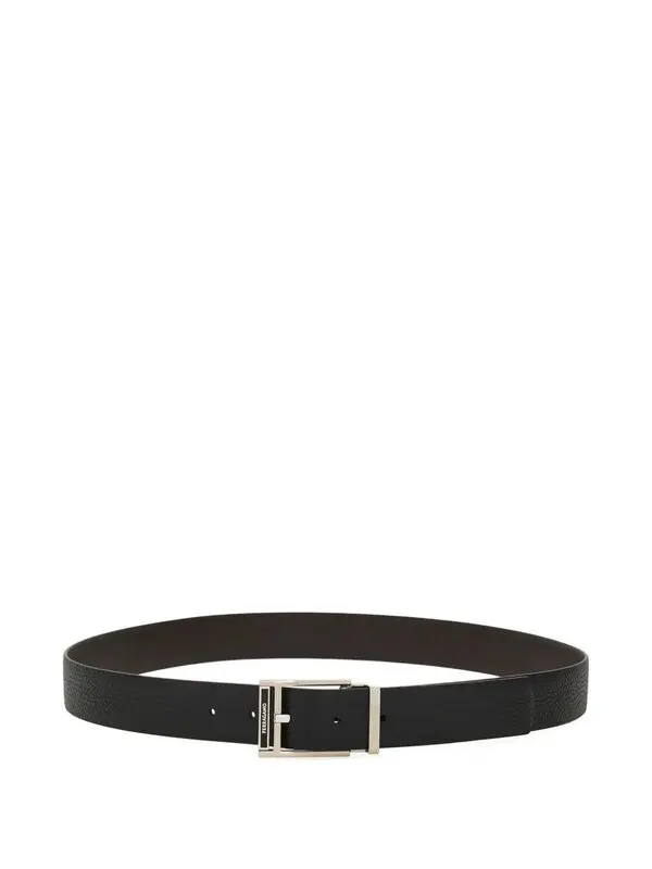 FERRAGAMO Reversible Belt With Square Buckle - Black