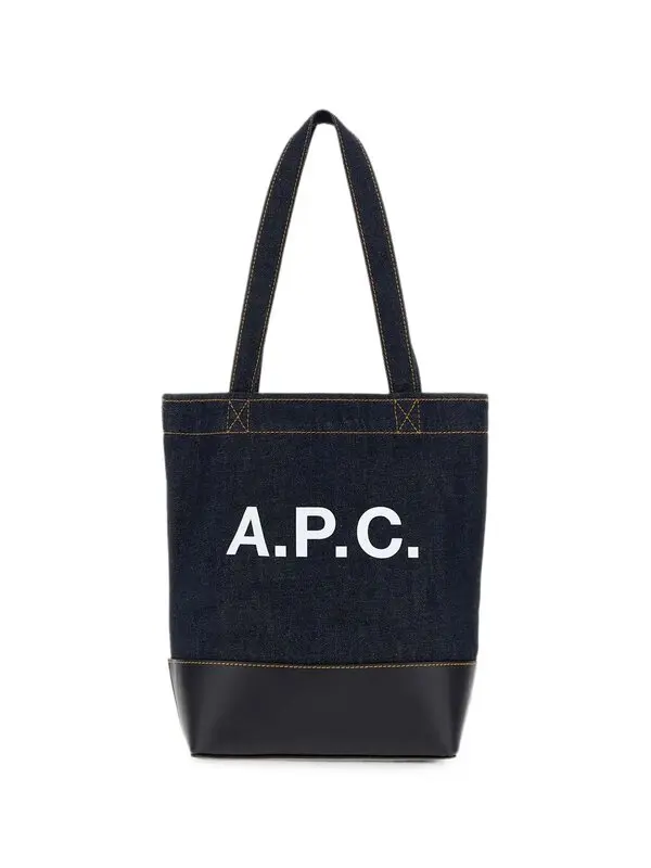 A.p.c. Axel Small Leather Tote - Blue