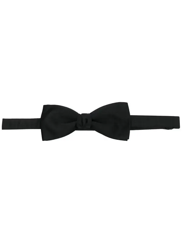 Saint Laurent Silk Satin Bow Tie - Black
