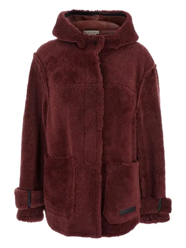 Marni Fur Jacket With Hood - Red