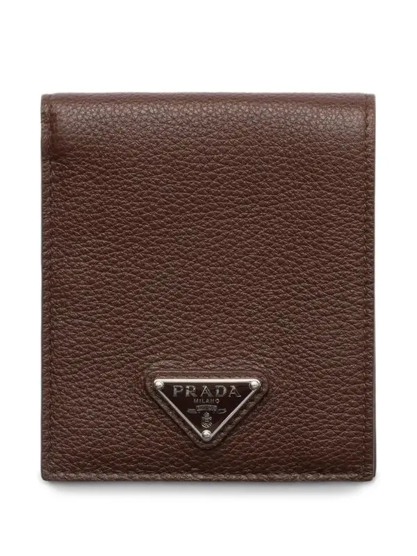 Balenciaga Hammered Leather Bi-fold Wallet - Brown