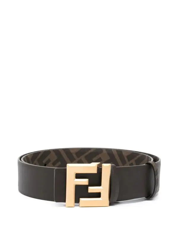 Fendi Squared Ff Reversible Belt - Brown