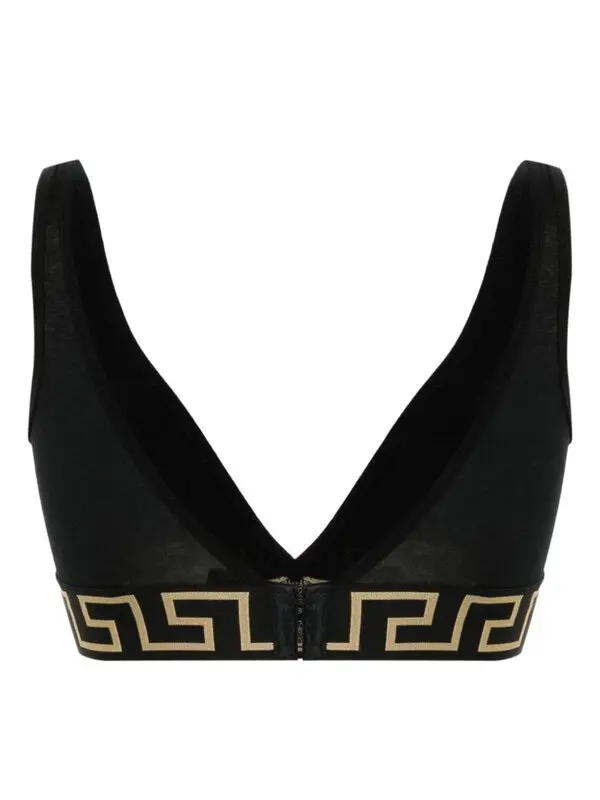 Versace Greca Border Triangle Bralette - Black