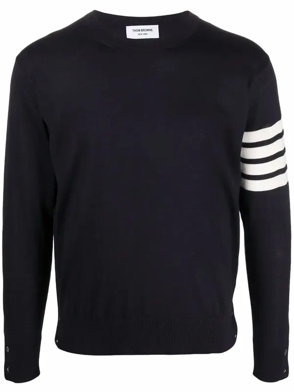 Thom Browne 4-bar Merino Wool Pullover - Blue