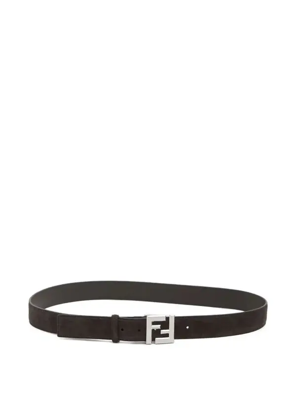 Fendi Squared Ff Leather Belt - Brown