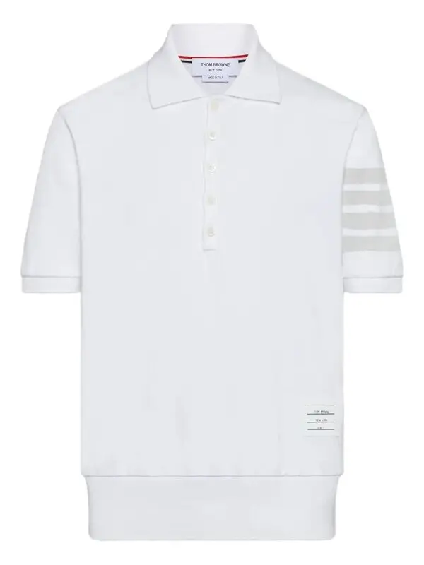 Thom Browne 4-bar Cotton Piqué Polo - White