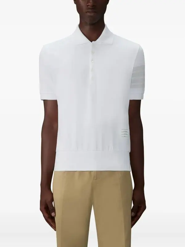 Thom Browne 4-bar Cotton Piqué Polo - White