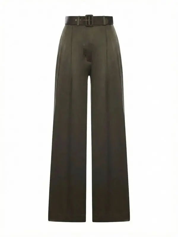 Zimmermann Silk Pleated Pants - Green