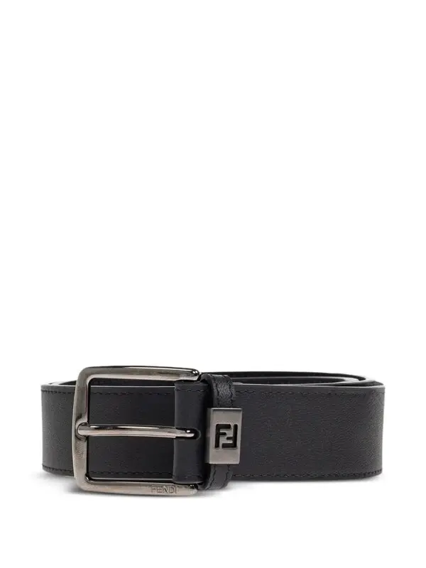 Fendi Ff Leather Belt - Black
