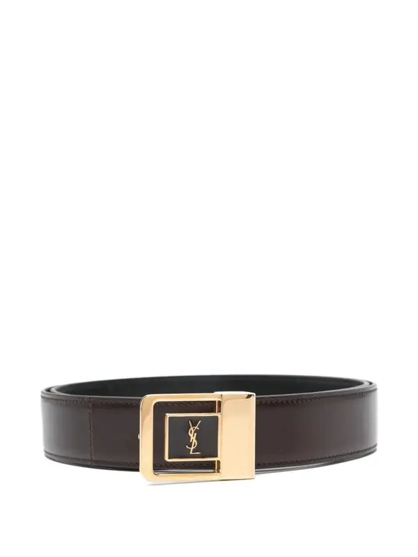 Saint Laurent La 66 Smooth Leather Belt - Brown