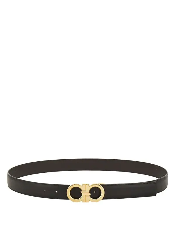 FERRAGAMO Reversible Gancini Belt - Black