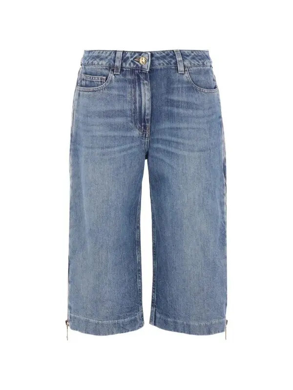 Elisabetta Franchi Denim Bermuda With Zip Detail