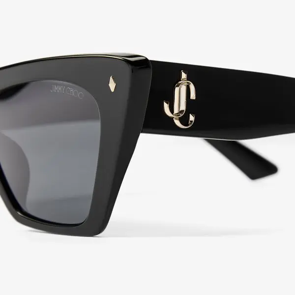 JIMMY CHOO Acetate Cat-eye Sunglasses - Black