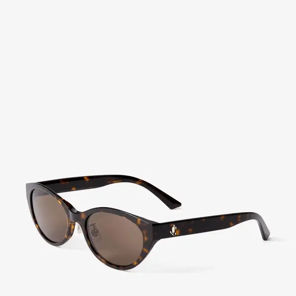 JIMMY CHOO Acetate Oval Sunglasses - Havana