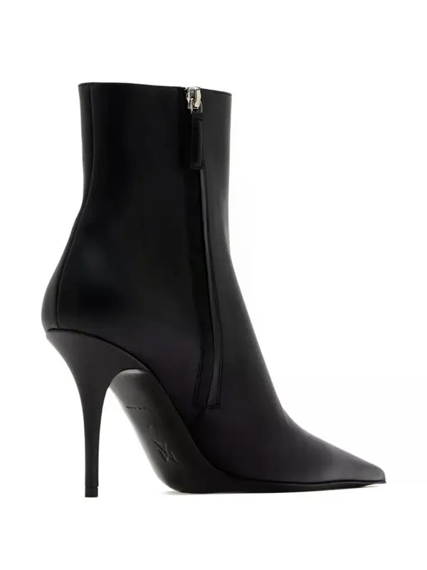 Amina Muaddi Barbara Stiletto Leather Boots