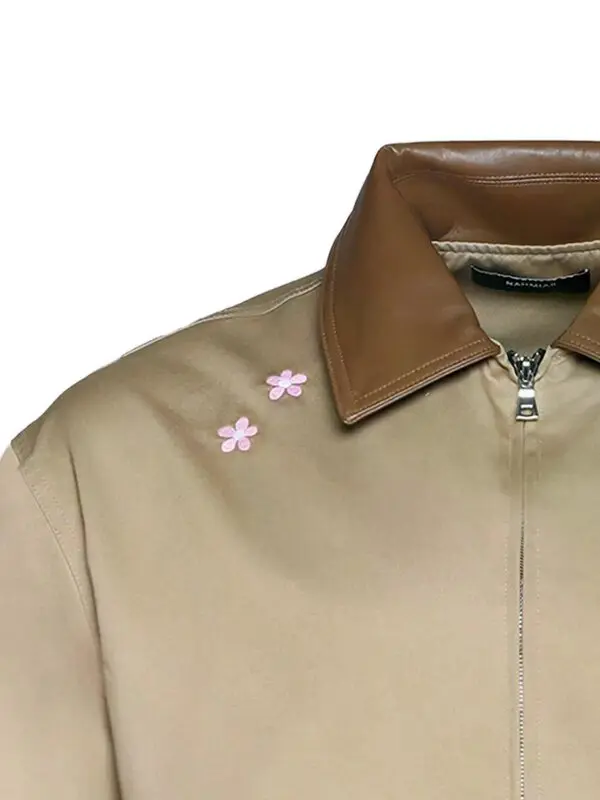 NAHMIAS Flower-embroidered Bomber Jacket