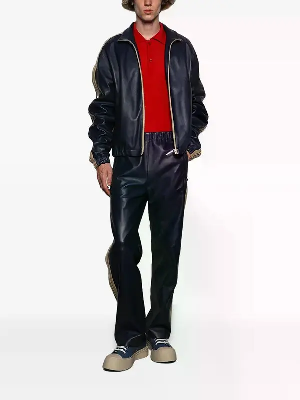 Marni Side-stripe Leather Trousers