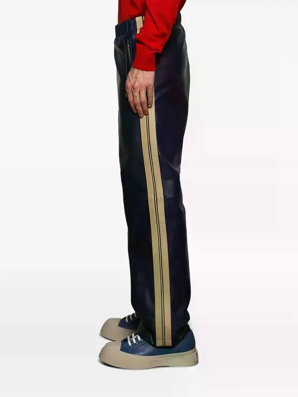 Marni Side-stripe Leather Trousers