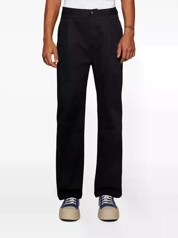 Marni Cotton Wide-leg Trousers - Black