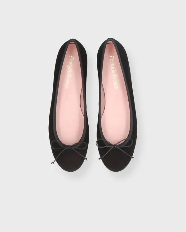 Pretty Ballerinas Suede Ballet Flats With Bow Detailing
