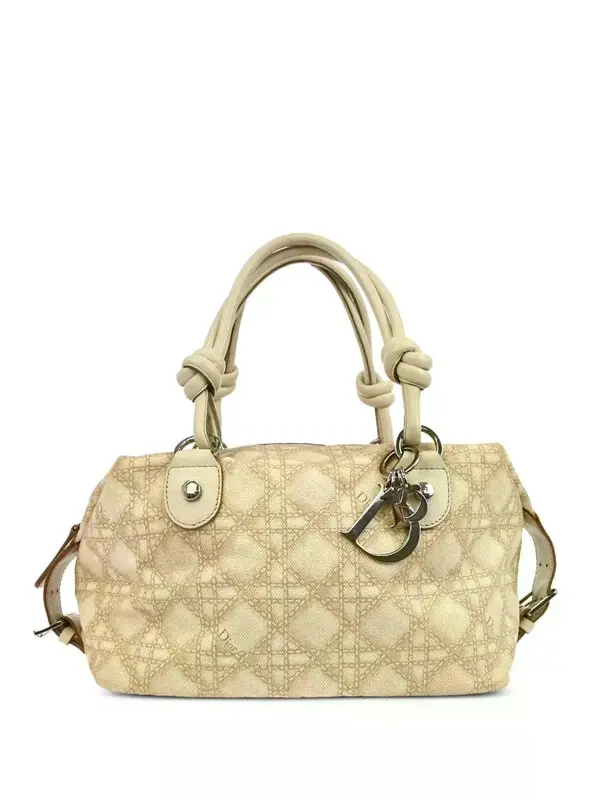 Dior 2008 Cannage Tote Bag - Neutrals