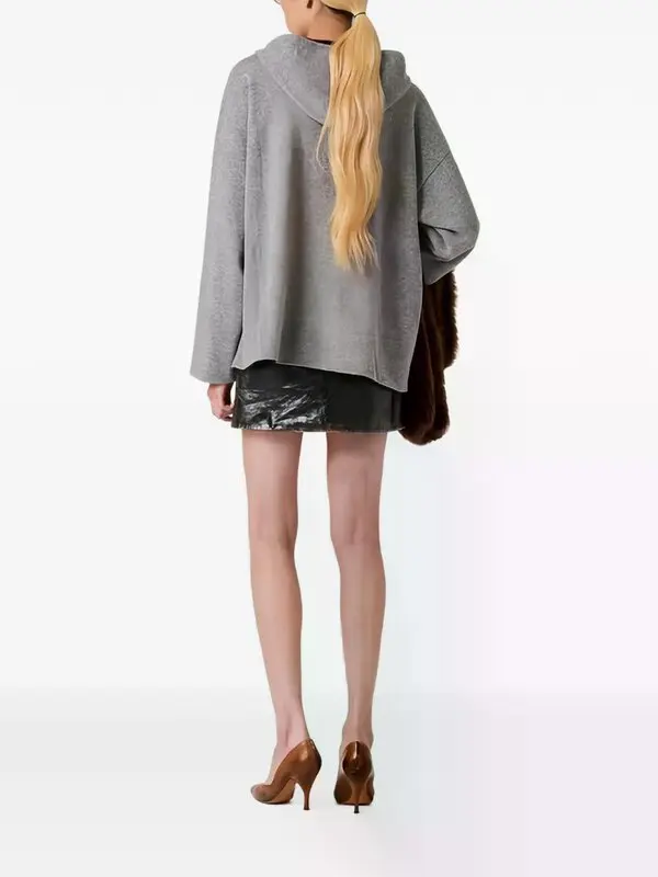 Miu Miu Textured Leather Miniskirt With Off-center Slit