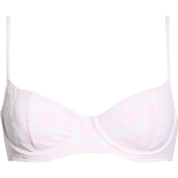 PACSUN Eden Plaid Bralette Bikini Top - Pink/white