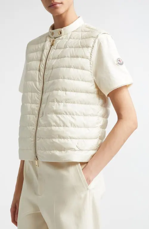 Moncler Haricot 3-in-1 Down Vest & Leather Jacket - Neutral