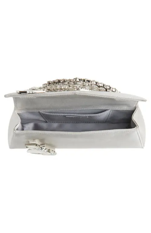 L’ALINGI Oasis Crystal Handle Satin Clutch