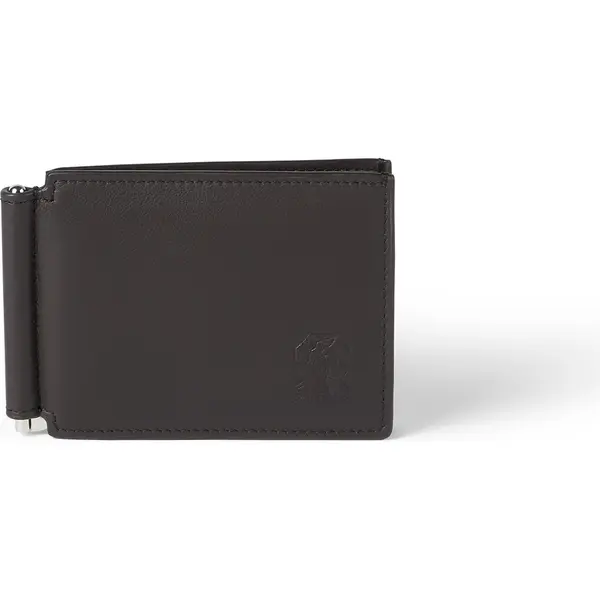 Brunello Cucinelli Calfskin Money Clip Wallet - Chocolate