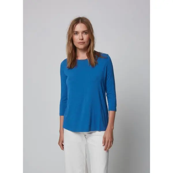 Majestic Filatures Crewneck Top With 3/4 Sleeves - Milk