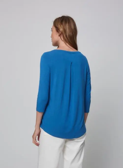 Majestic Filatures Crewneck Top With 3/4 Sleeves - Milk