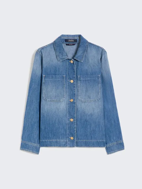 Max Mara Cotton And Linen Denim Jacket - Navy